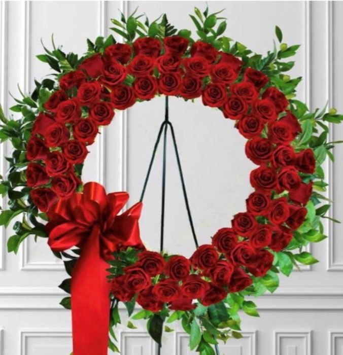 Timeless Red Rose Wreath - Flowers Boutique